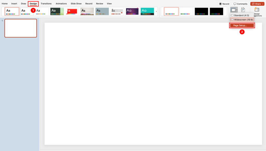 Custom the slide size per your end use in PowerPoint