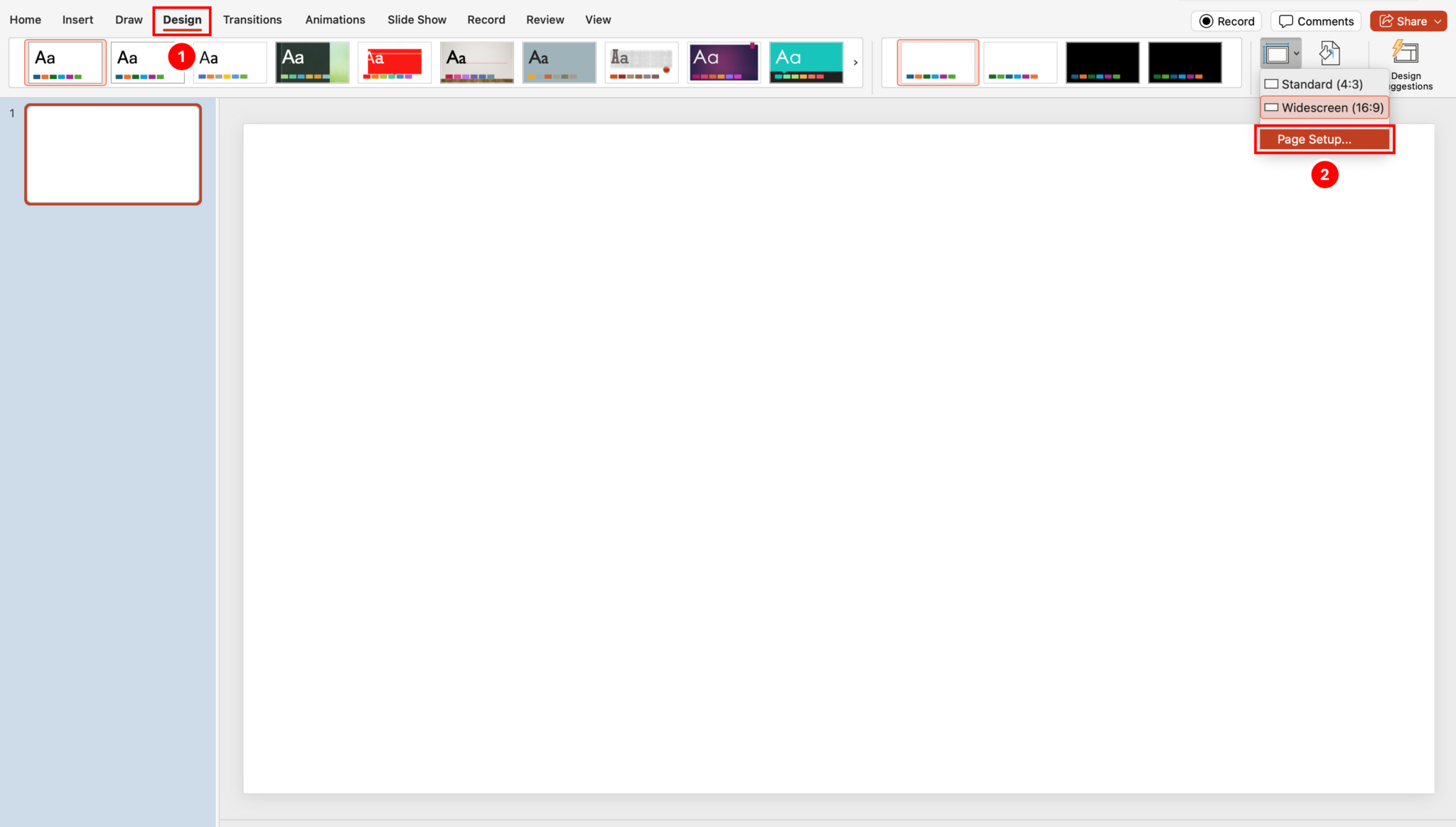 Custom the slide size per your end use in PowerPoint