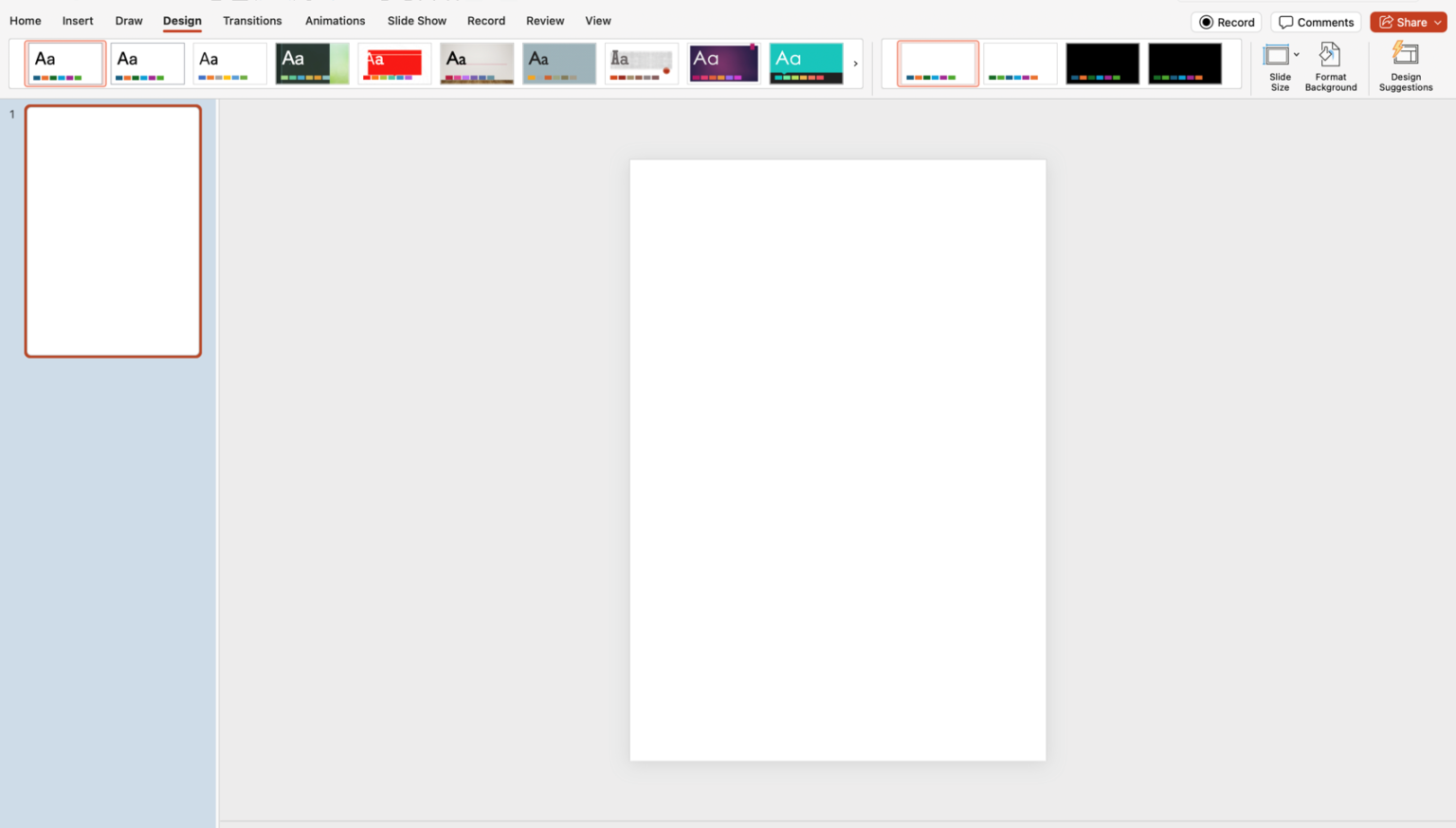 Custom the slide size per your end use in PowerPoint