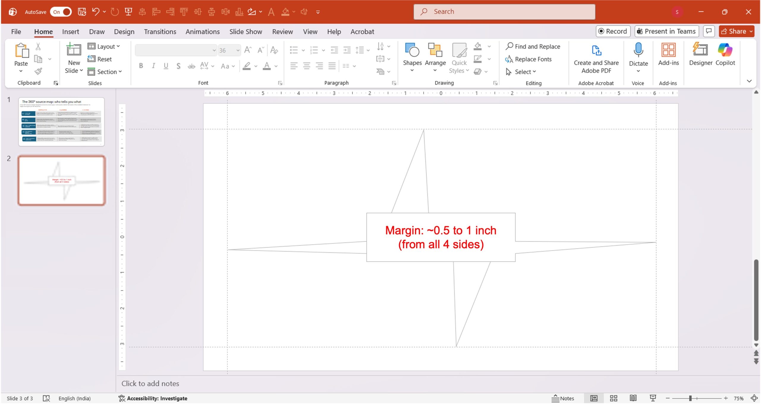 How to turn on safe margins and guides in PowerPoint