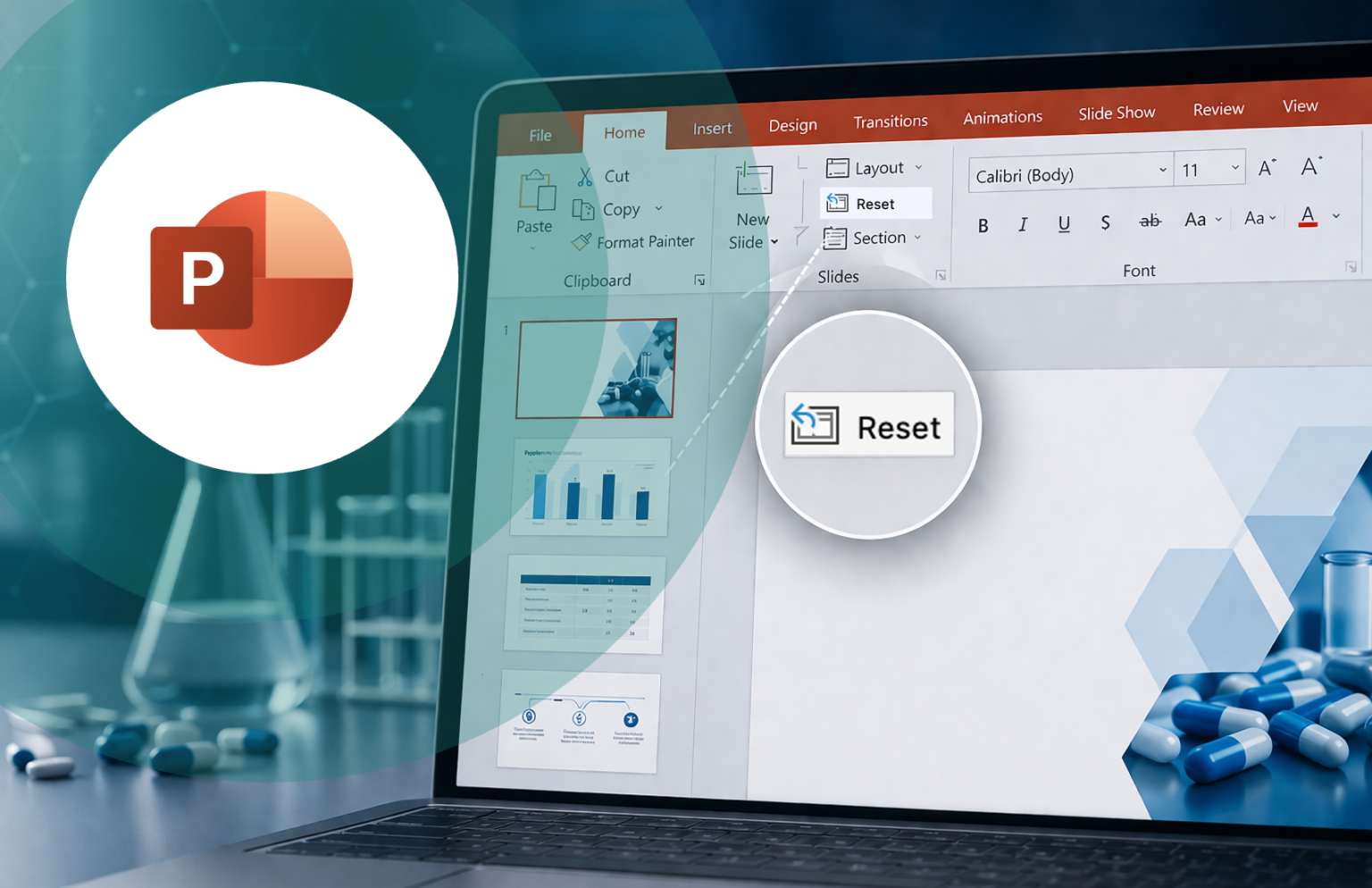 How to turn on safe margins and guides in PowerPoint